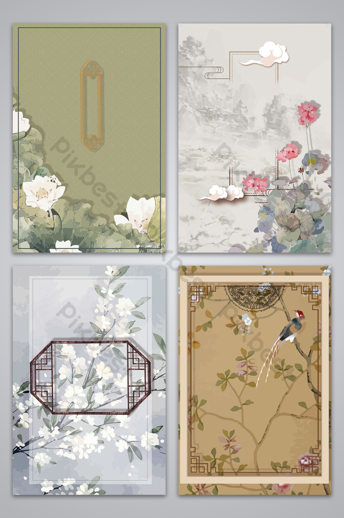 Vintage Chinese Style Drawing Background Image Backgrounds | AI Free ...