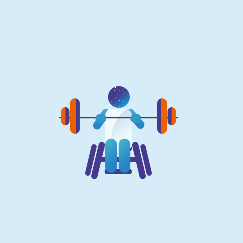 Blue And White Flat Paralympic Weightlifting Event Animation GIF | PSD ...