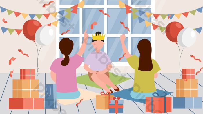 Easy-to-use Cartoon Mg Animation Illustration Scene Birthday ...